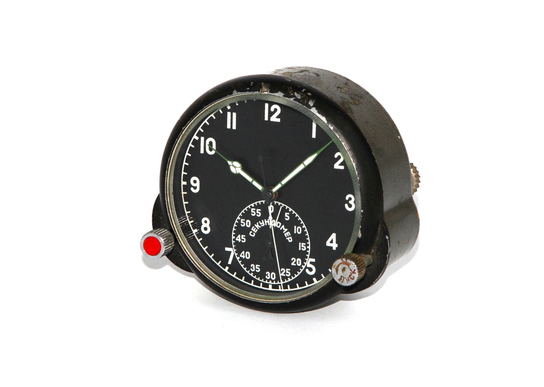 Soviet Mechanical Aviation Watch Clock Stopwatch Time Fly Chronograph ...