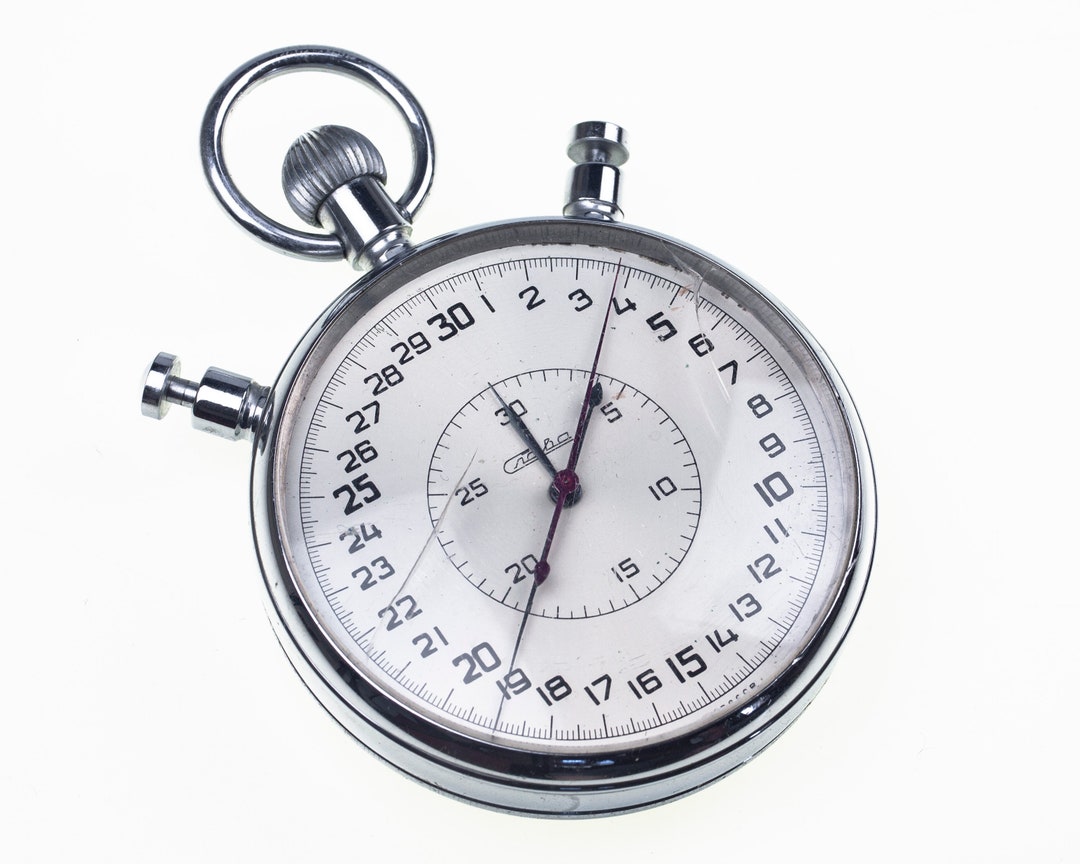 SLAVA Soviet Vintage Stopwatch Mechanical Chronometer Chronograph ...
