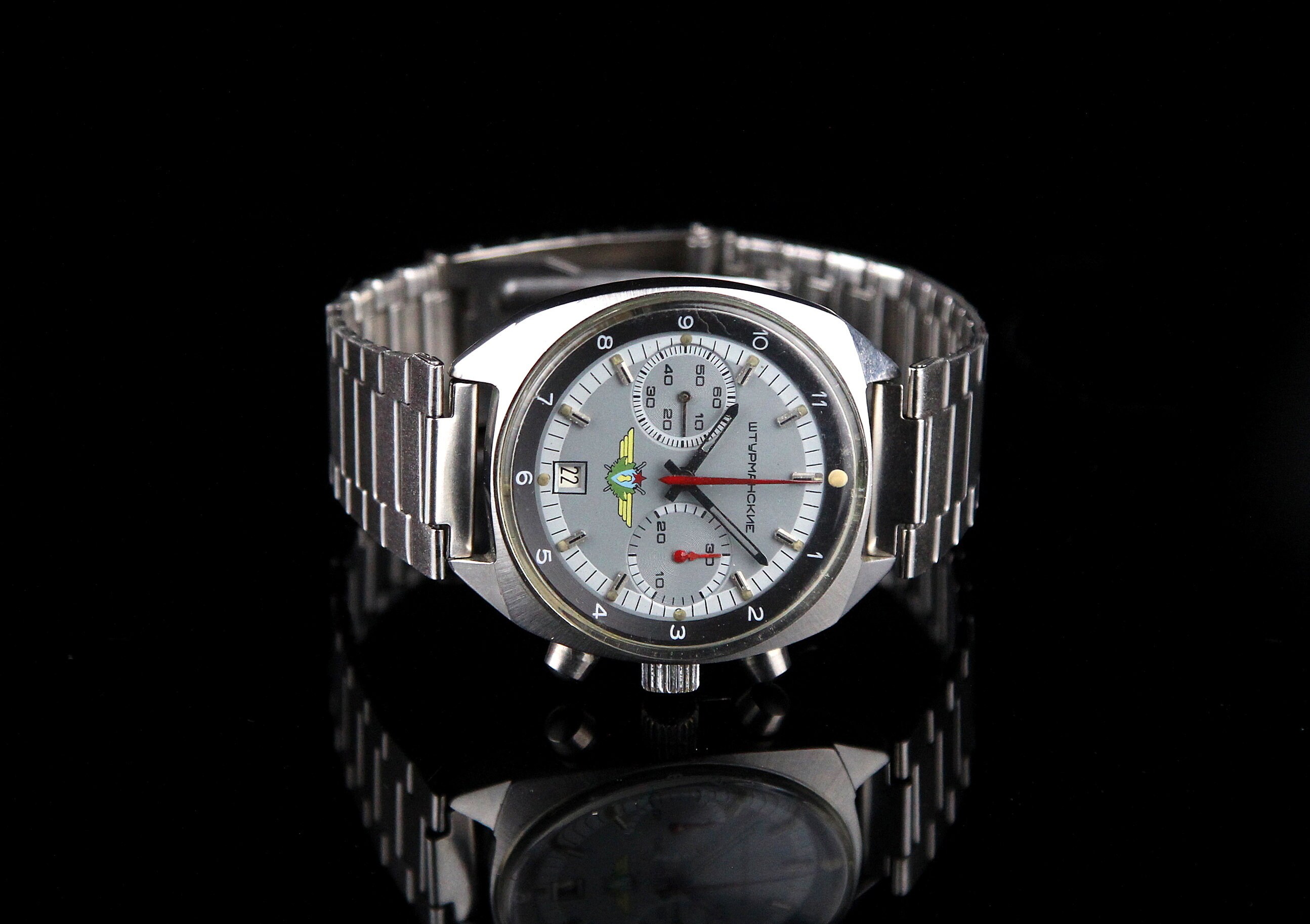 RARE Original Watch POLJOT Ocean Sturmanskie 3133 Chronograph Stainless ...