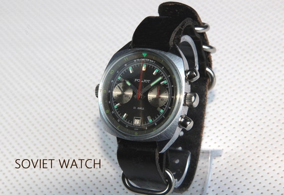 Soviet men's mechanical Poljot OCEAN Stainless steel … - Gem