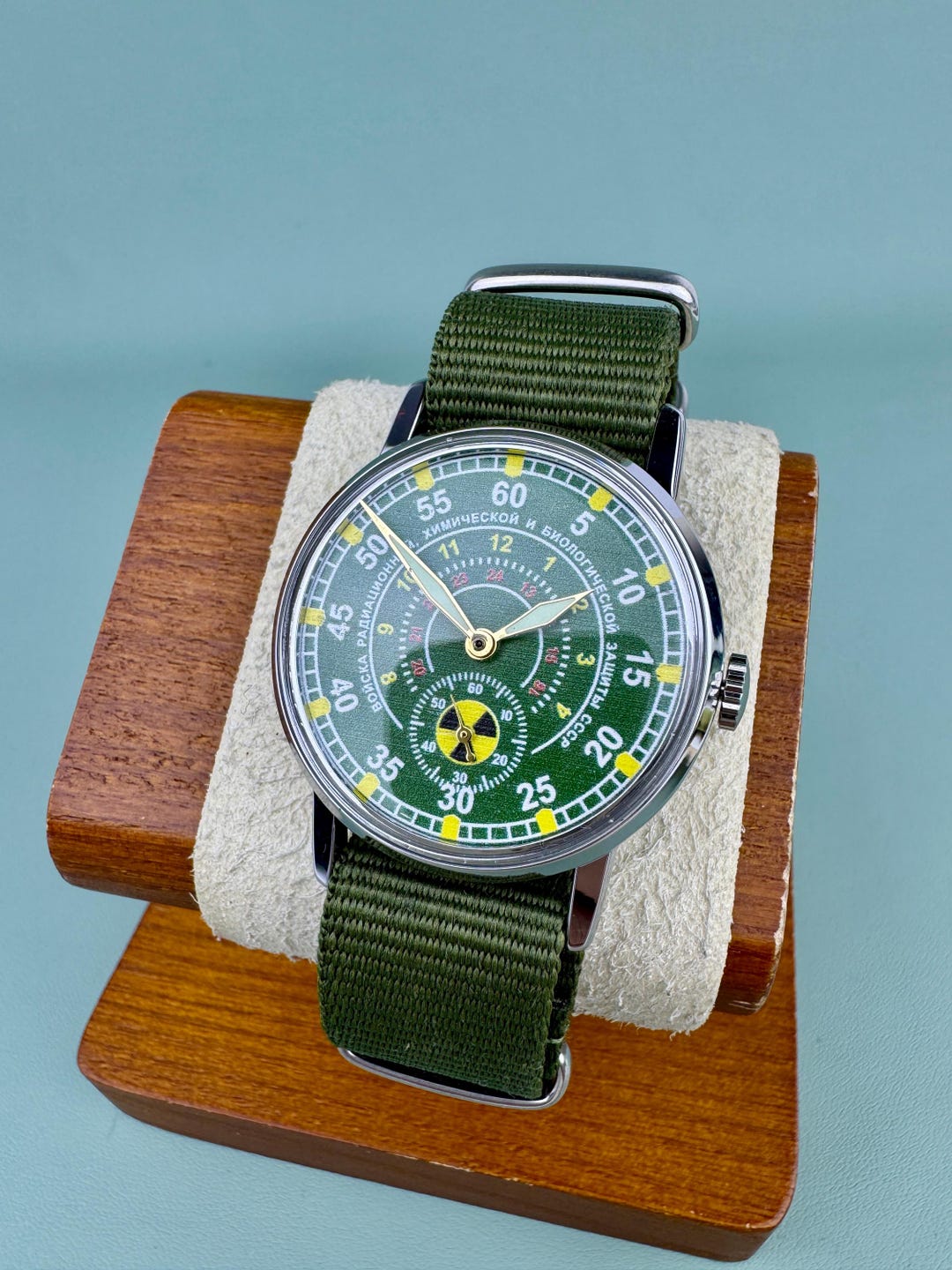 Vintage Pobeda Soviet Radiation Biohazard Watch USSR Military ...
