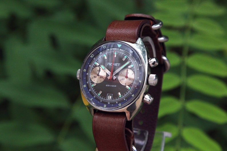 Men's Mechanical Wrist Watch Chronograph POLJOT Ocean Navigation Watch ...