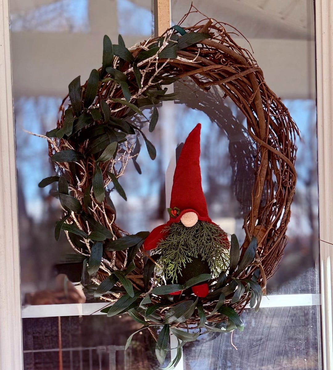 Green Pine Beard Gnome Christmas Wreath - Etsy