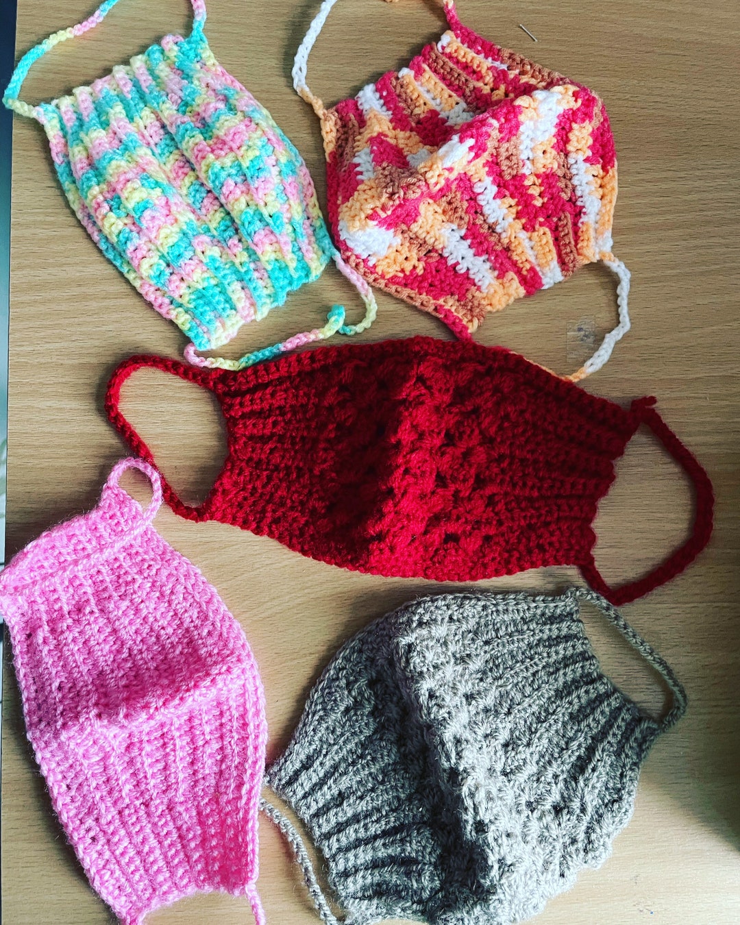 Handmade Crochet Colourful Masks - Etsy