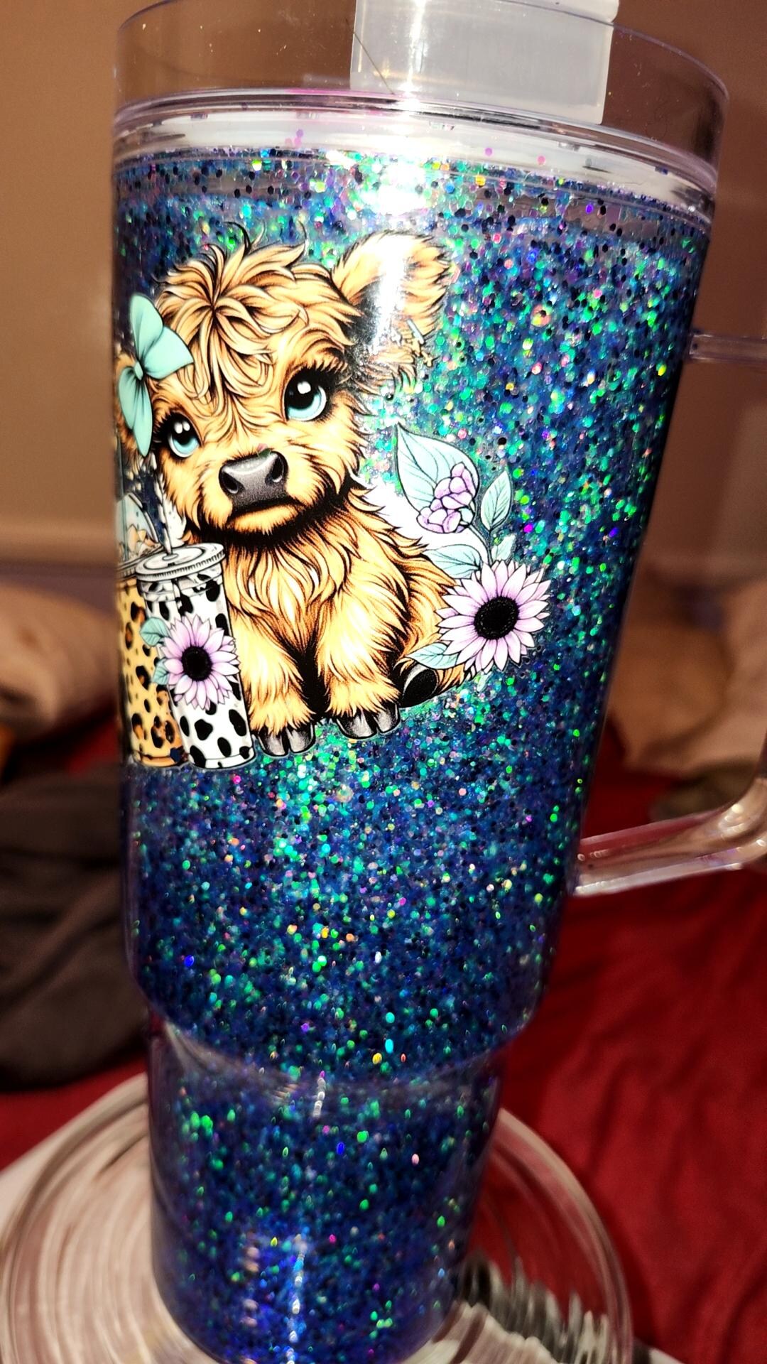 Highland Cow Glitter Globe 24 Oz - Etsy