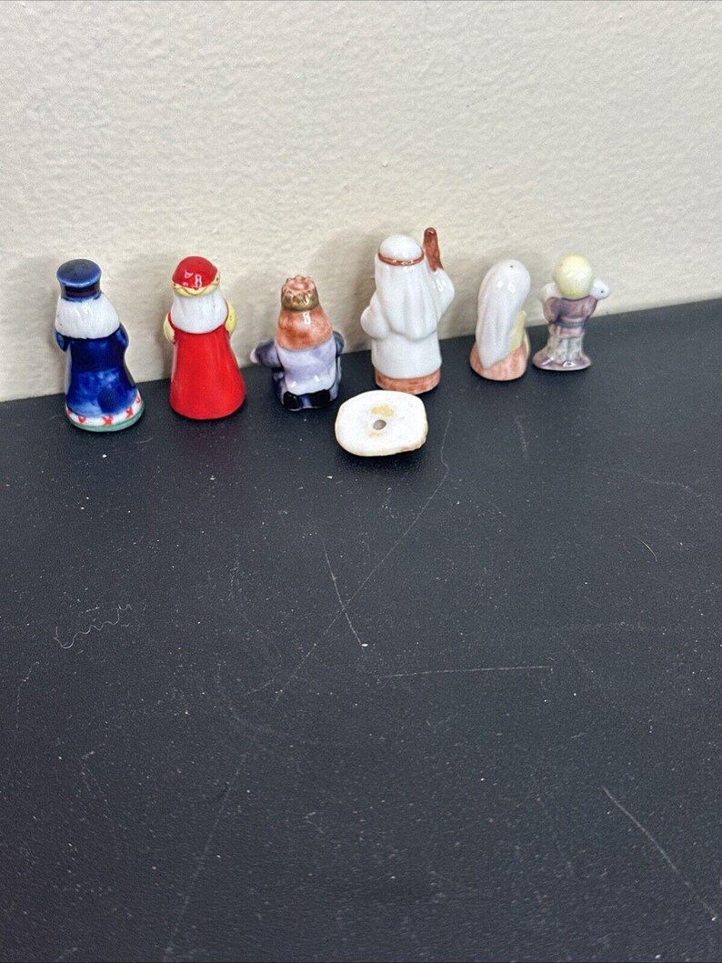 BUG HOUSE Rare Vintage Miniature Bone China 7pc Christmas Nativity Set ...