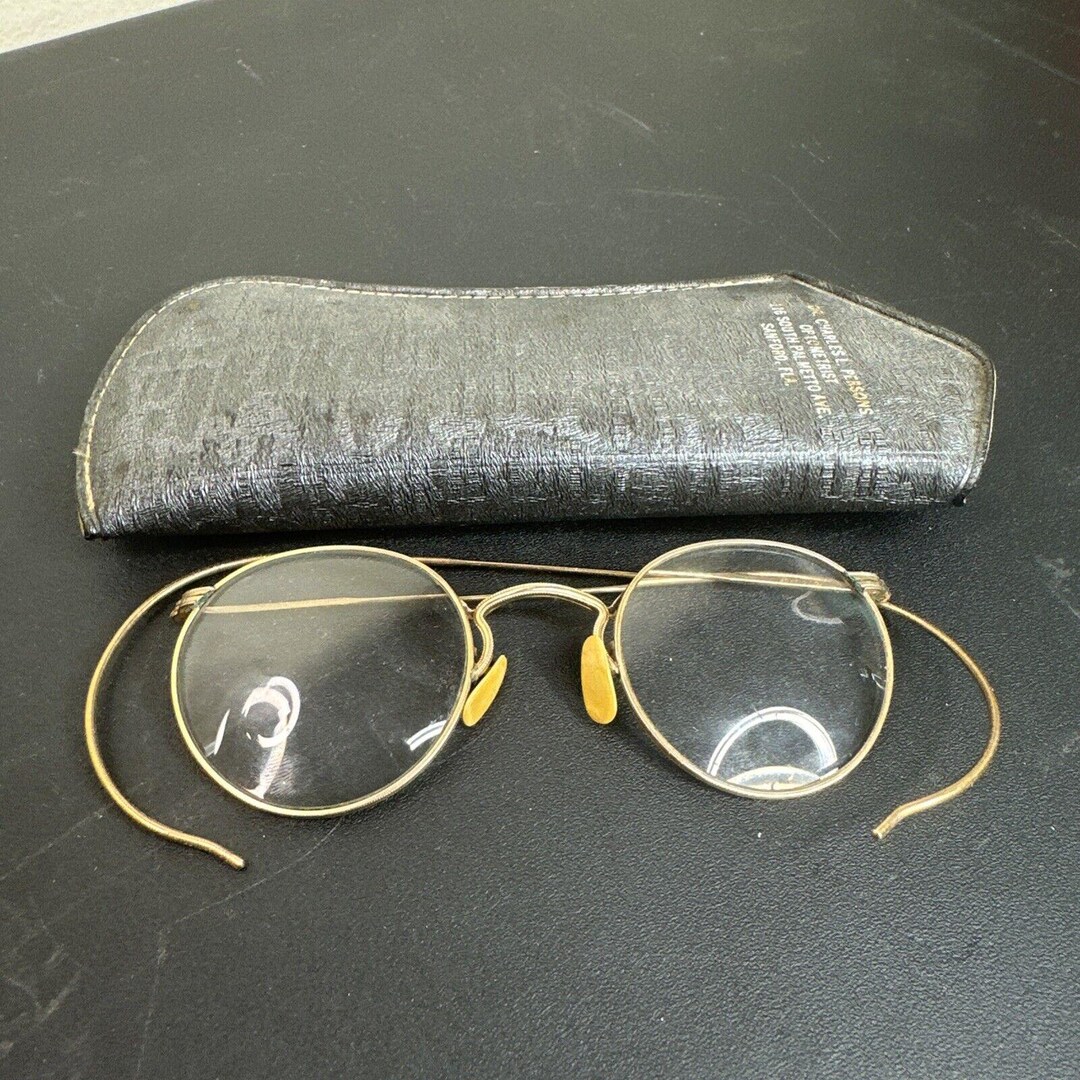 Vintage Wire Wrap Around Eyeglasses 1/10 12k GF Gold Filled Ful Vue ...