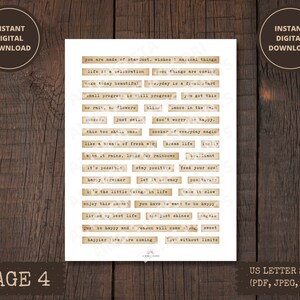 Happy Phrases, Printable Words, Ephemera Pack, Typewriter Print ...