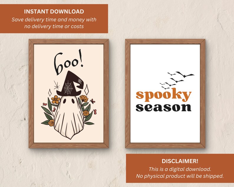 Halloween Gallery Wall Art Set of 10, Halloween Posters, Boho Halloween ...