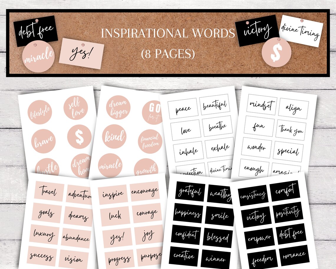 Vision Board Printable Girl Boss Vision Board Kit Law of | Etsy