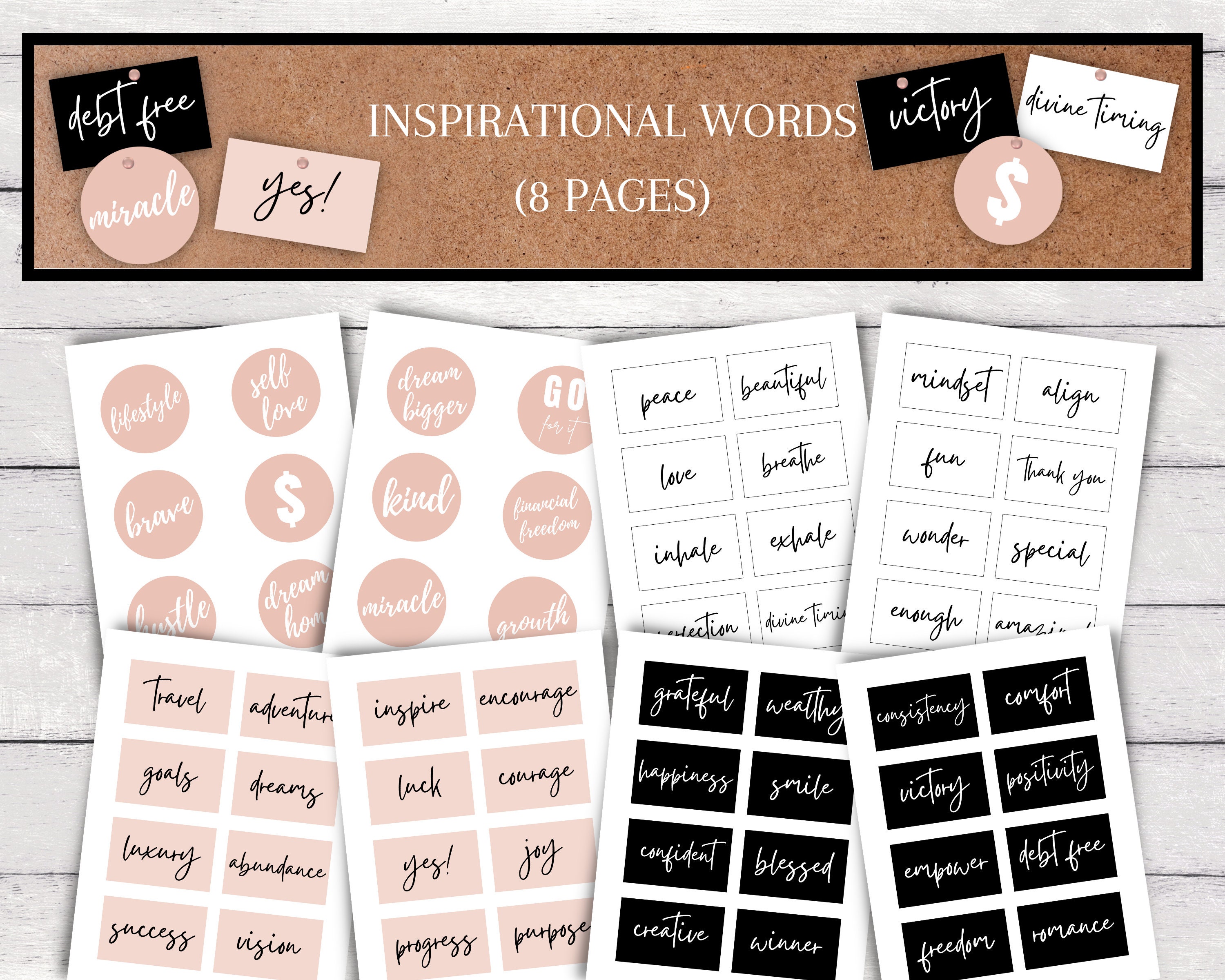 Vision Board Printable Girl Boss Vision Board Kit Law of | Etsy