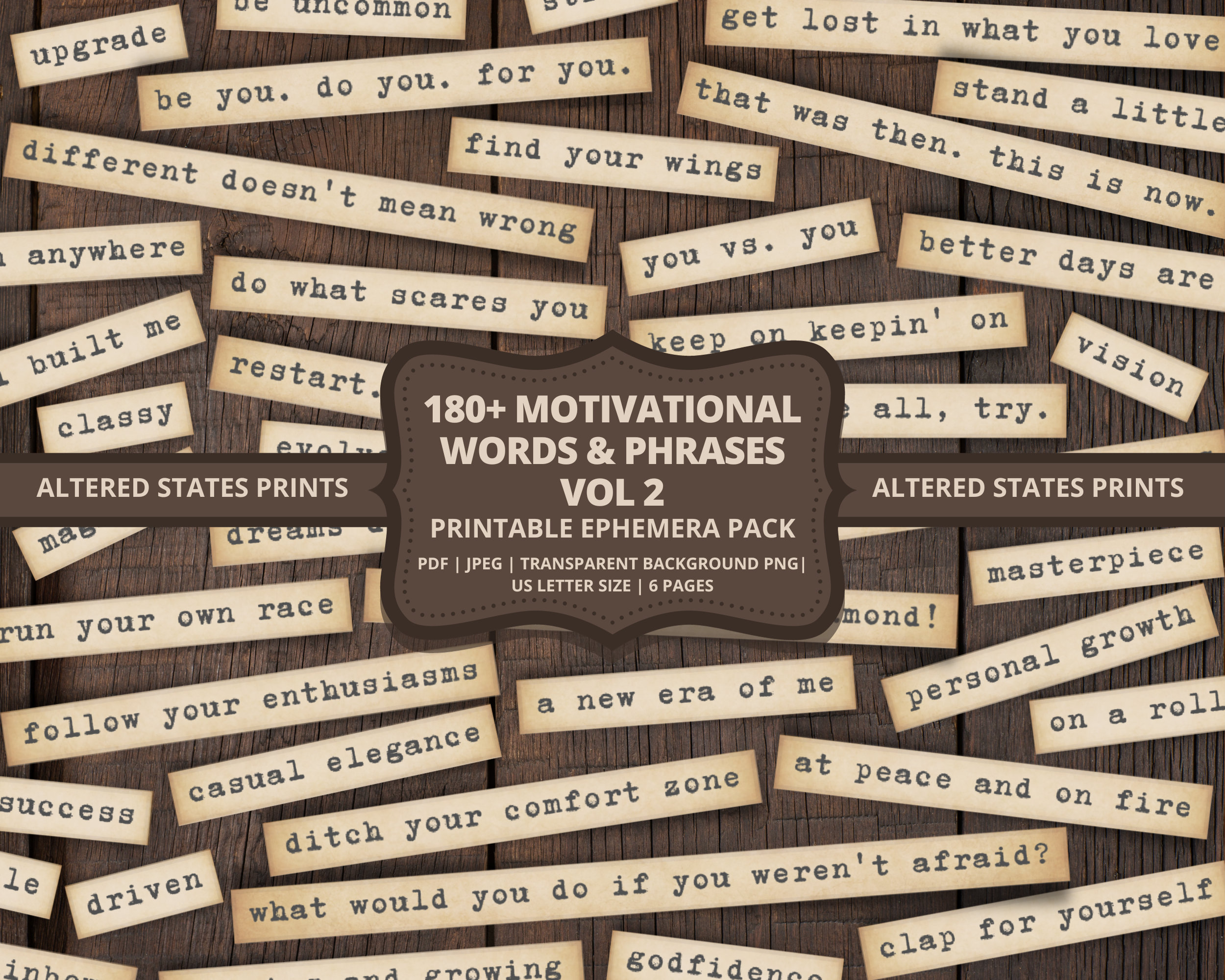 Motivational Phrases Vol 2, Printable Words, Collage Words, Word Strips ...