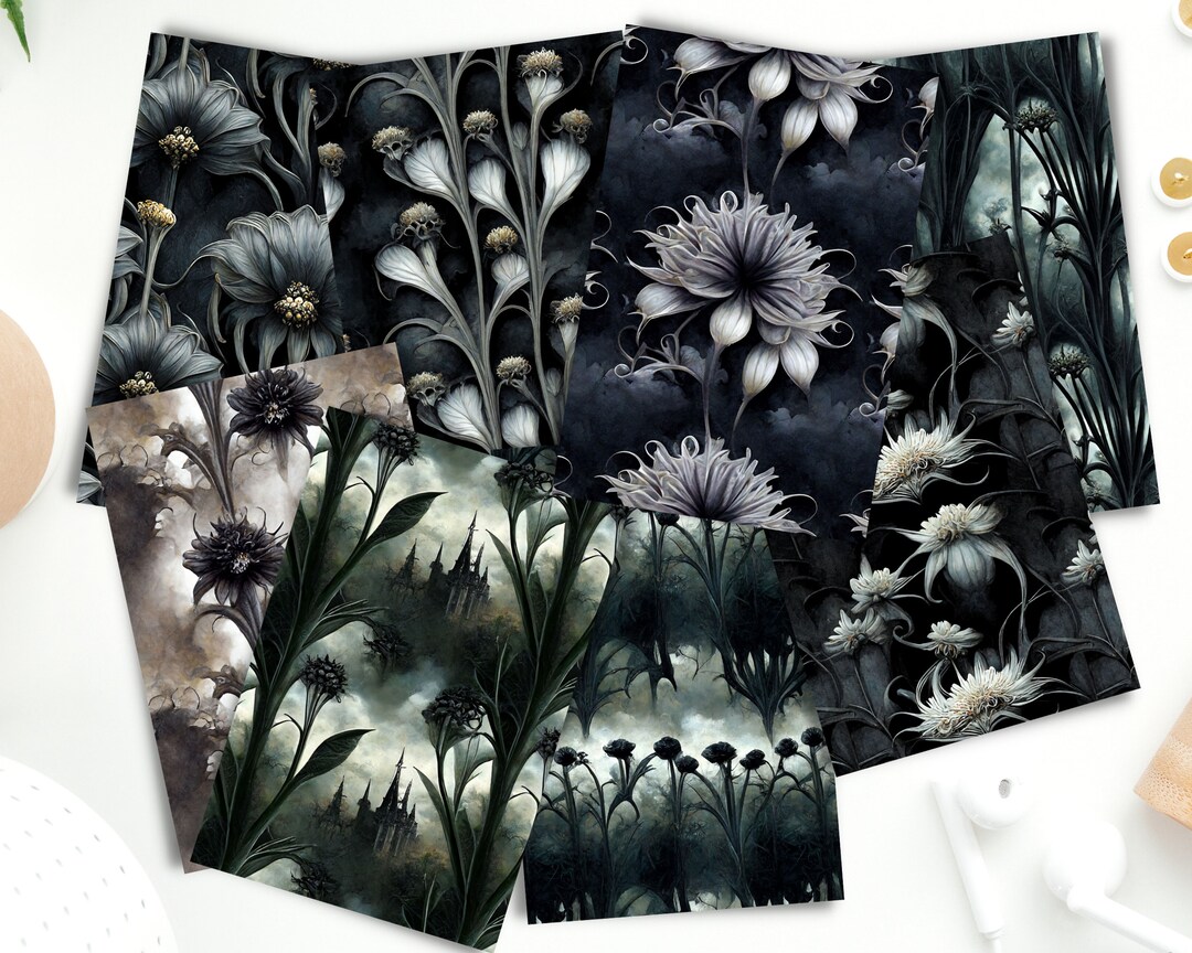 Gothic Journal Kit, Gothic Forest Floral Pattern Dashboards, Floral ...
