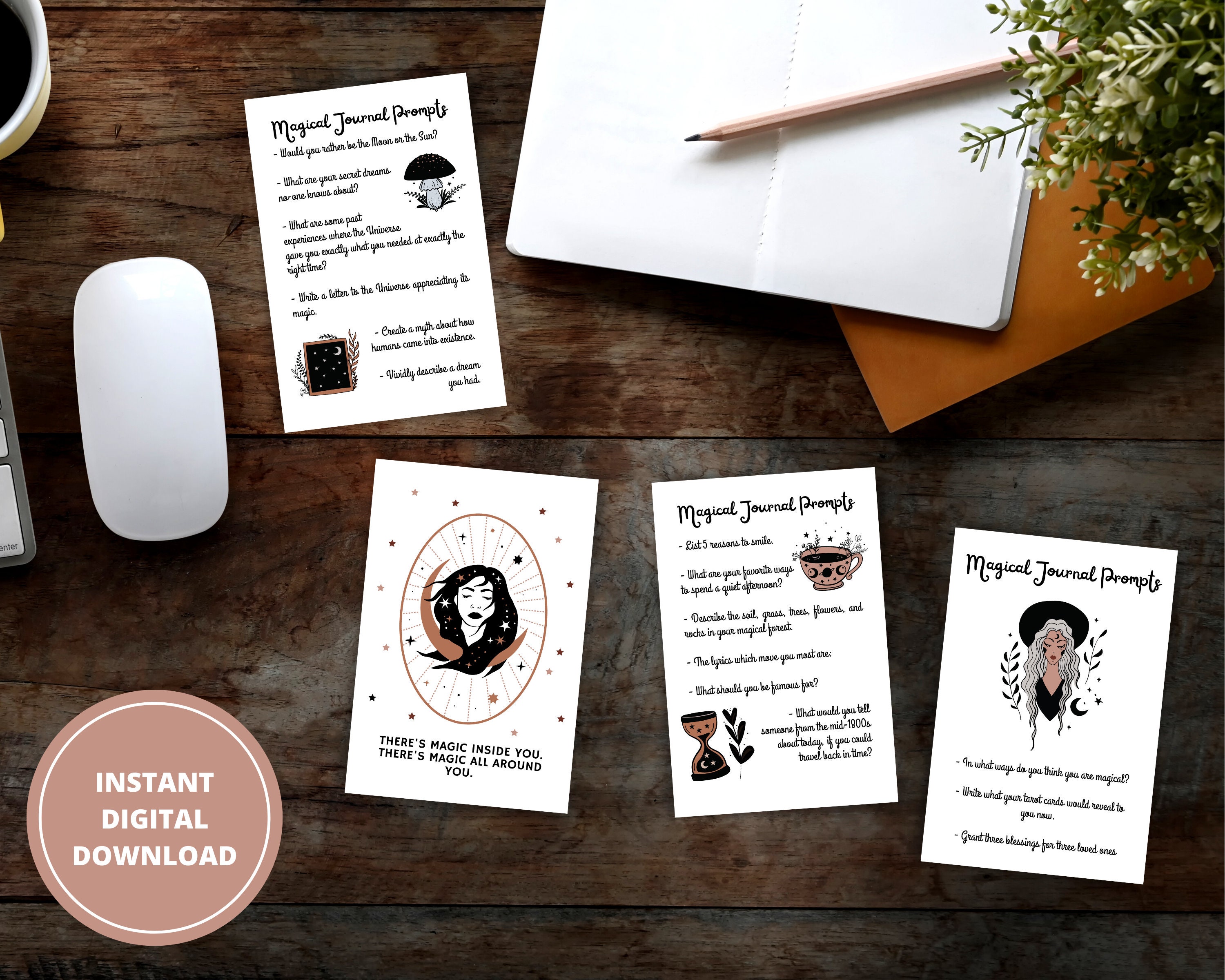 Journal Prompts, Journal Prompt Cards, Whimsical, Magical Journal ...