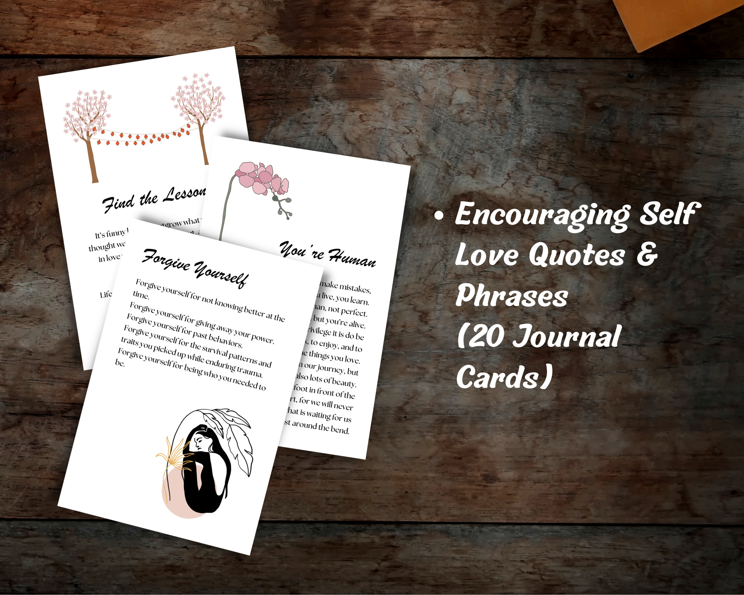 Encouragement Cards, Self Love Quotes Journal Cards, Therapy Journal ...