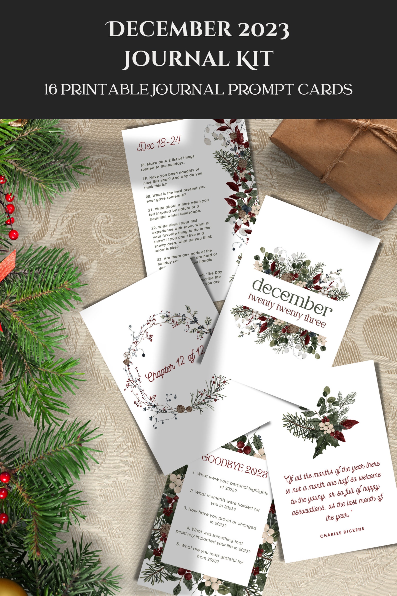 December 2023 Journal Prompts, Monthly Journal Kit, Writing Prompts ...