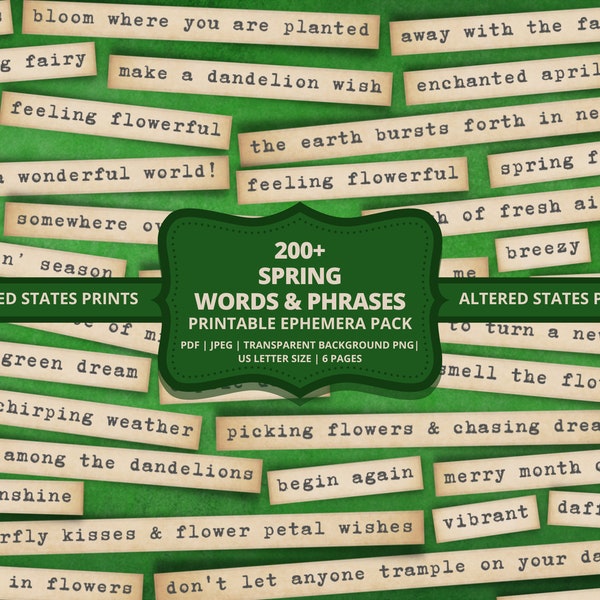 Spring Words - Etsy