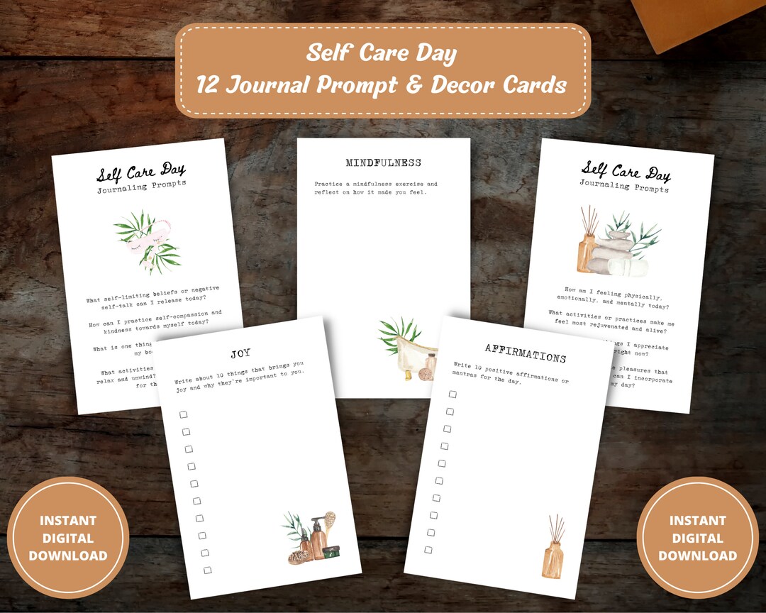 Self Care Journal Prompts, Printable Self Care Kit, Selfcare Journal ...