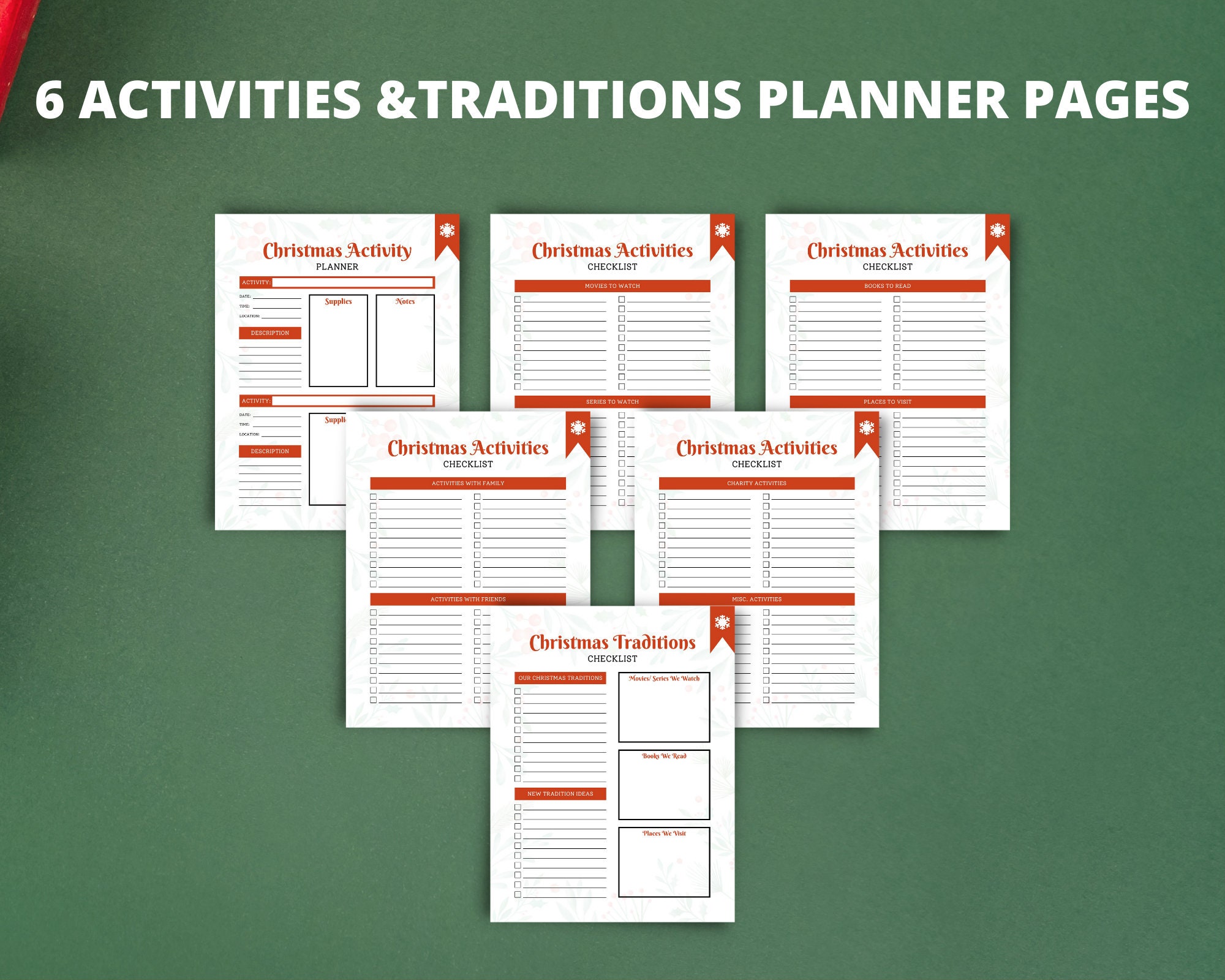 Christmas Planner Printable, Holiday Planner, US Letter, A4, A5 ...