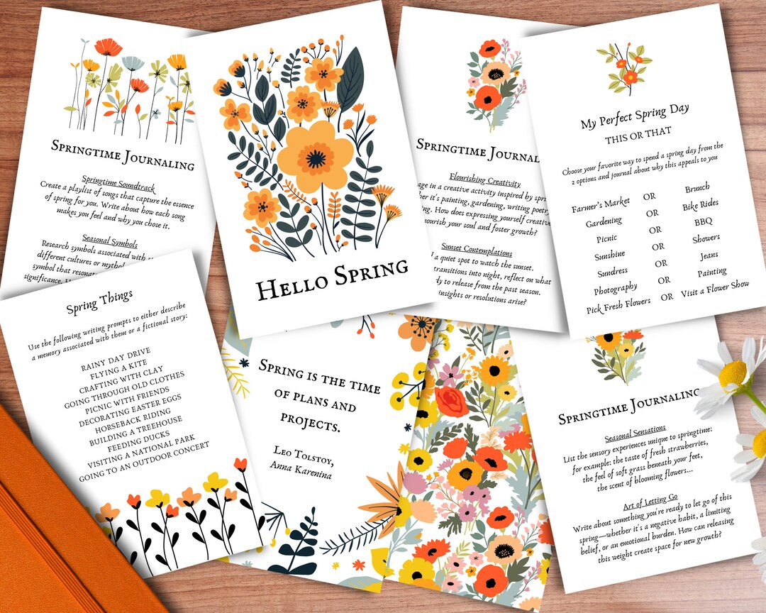 Spring Journal Prompts, Springtime Writing Prompts, Journaling Prompts ...