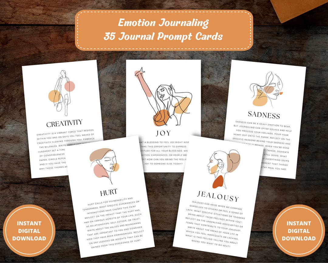 Emotions Journal Prompts, Feelings Journal, Guided Journal Cards ...