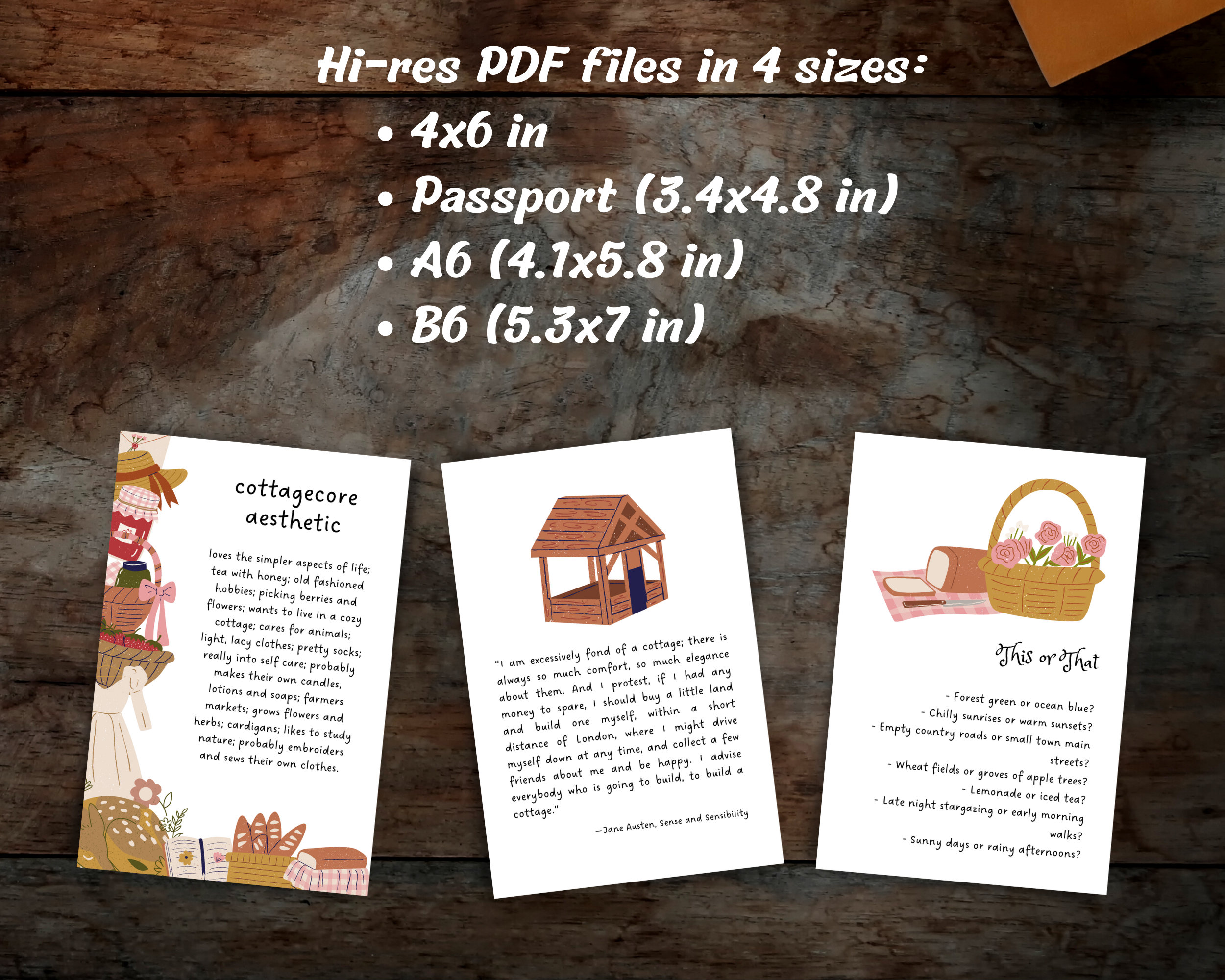 Cottagecore Journal Prompts Cottagecore Theme Journal Kit - Etsy