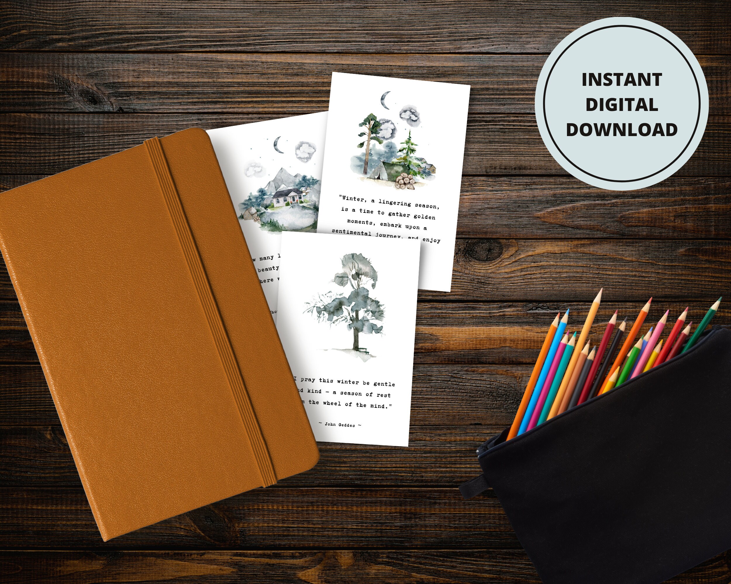 Winter Aesthetic Journal Cards Printable, Journal Prompts, Journaling ...
