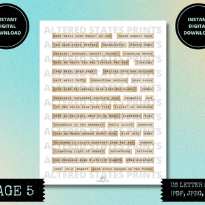 Summer Journal Words, Beach Journal Ephemera Words, Printable Words ...