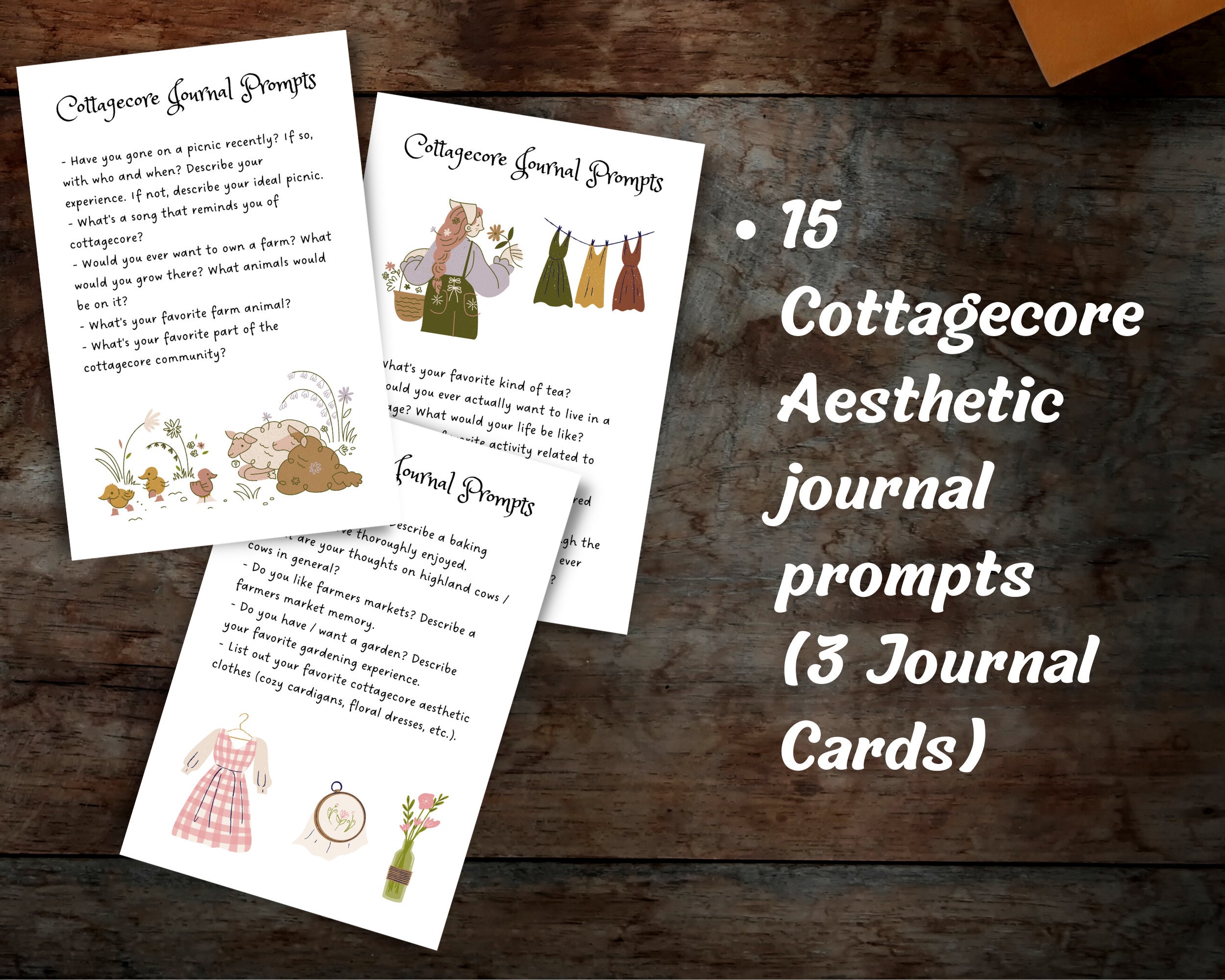 Cottagecore Journal Prompts Cottagecore Theme Journal Kit - Etsy