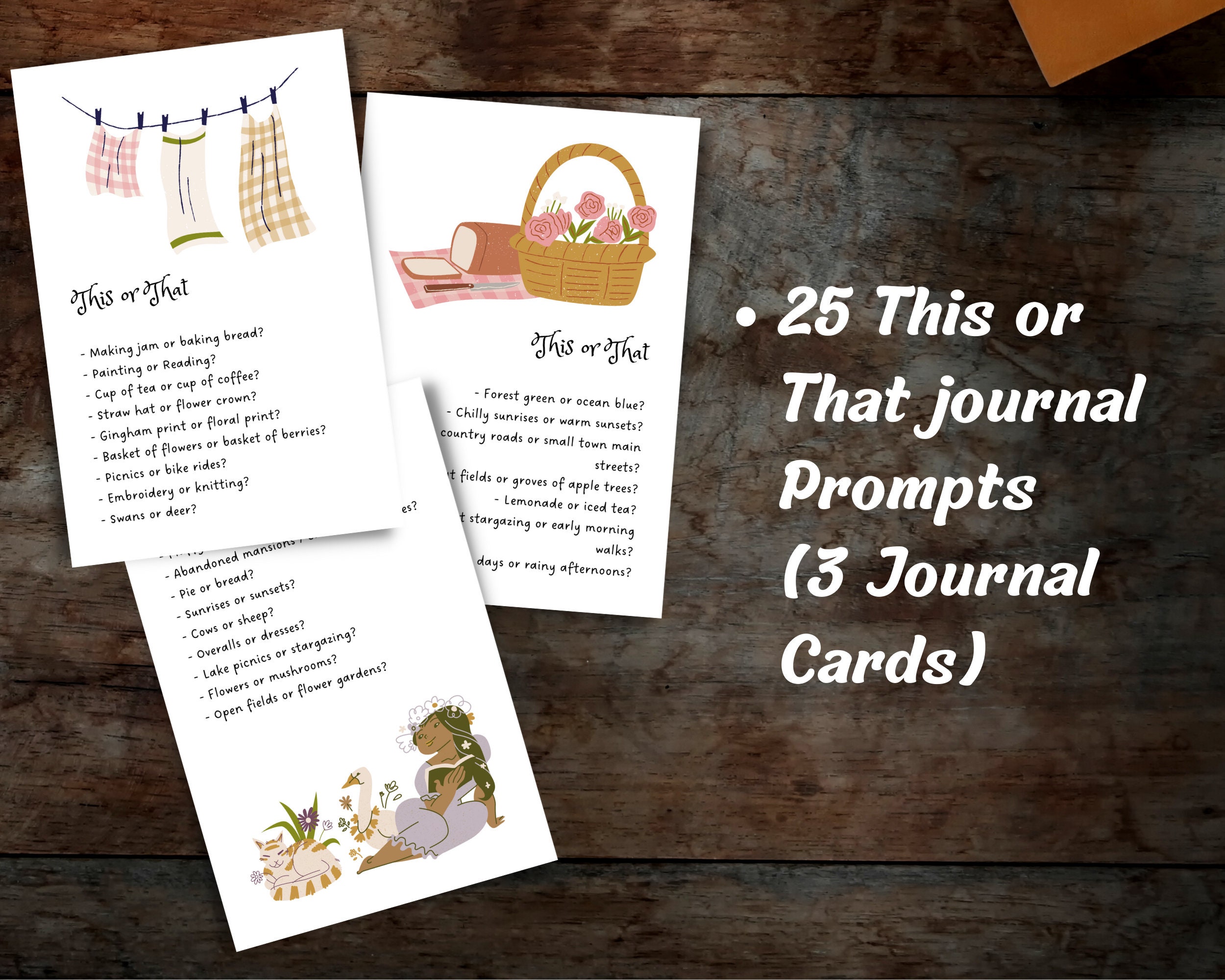 Cottagecore Journal Prompts Cottagecore Theme Journal Kit - Etsy