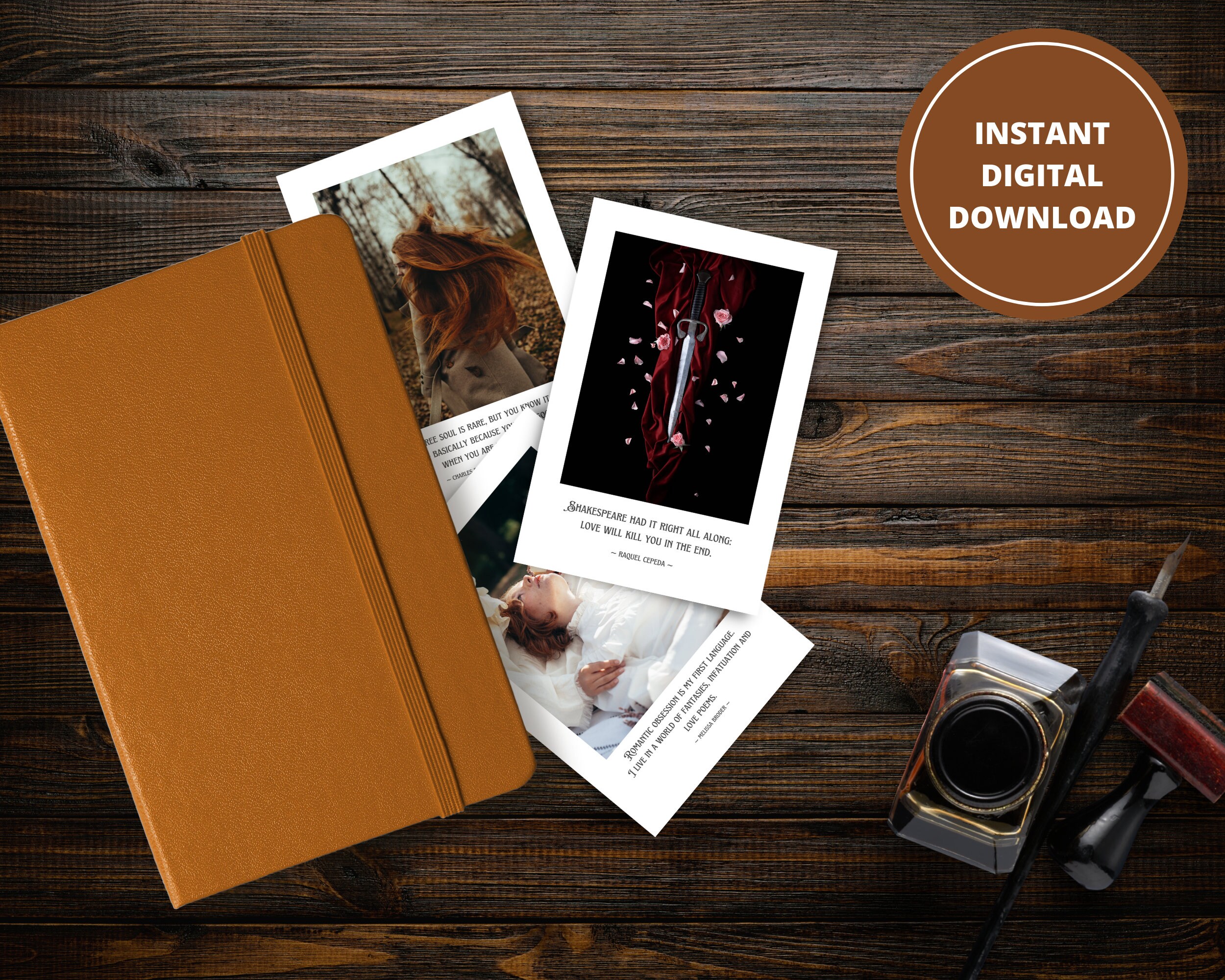 Dark Academia Aesthetic Journal Photo Cards, Darkacademia Gift, Digital ...