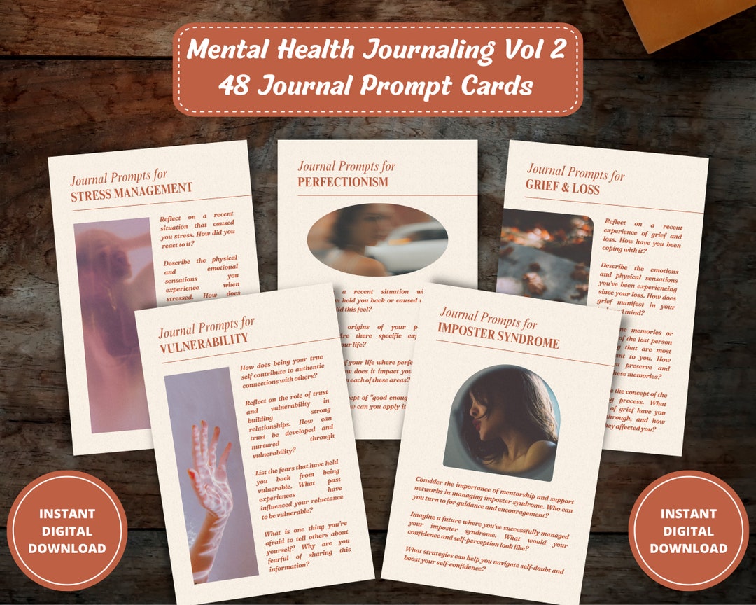 Mental Health Journal Kit Vol 2, Journal Prompts, Therapy Journal ...