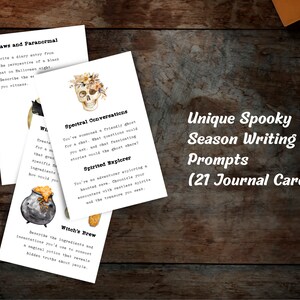 Spooky Season Journal Prompts, Halloween Journaling Cards, Horror ...