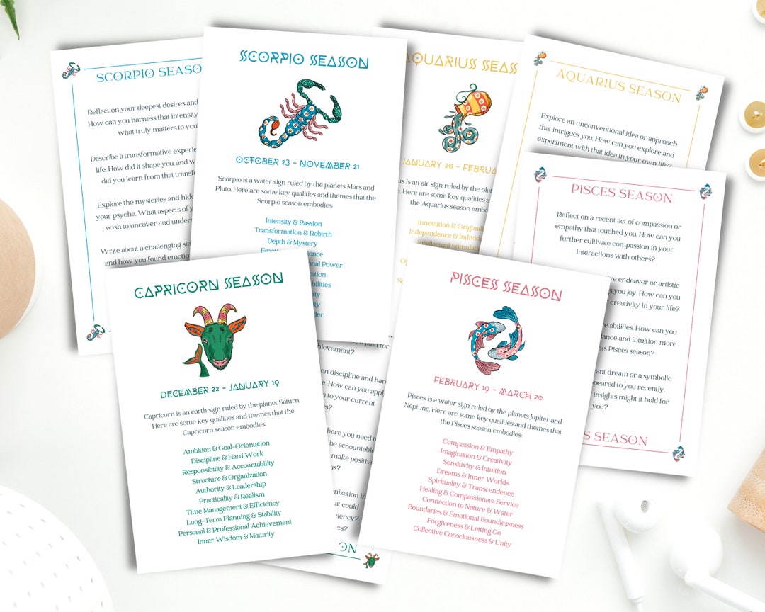Zodiac Journal Prompts, Journaling Prompts, Journal Prompt Cards ...