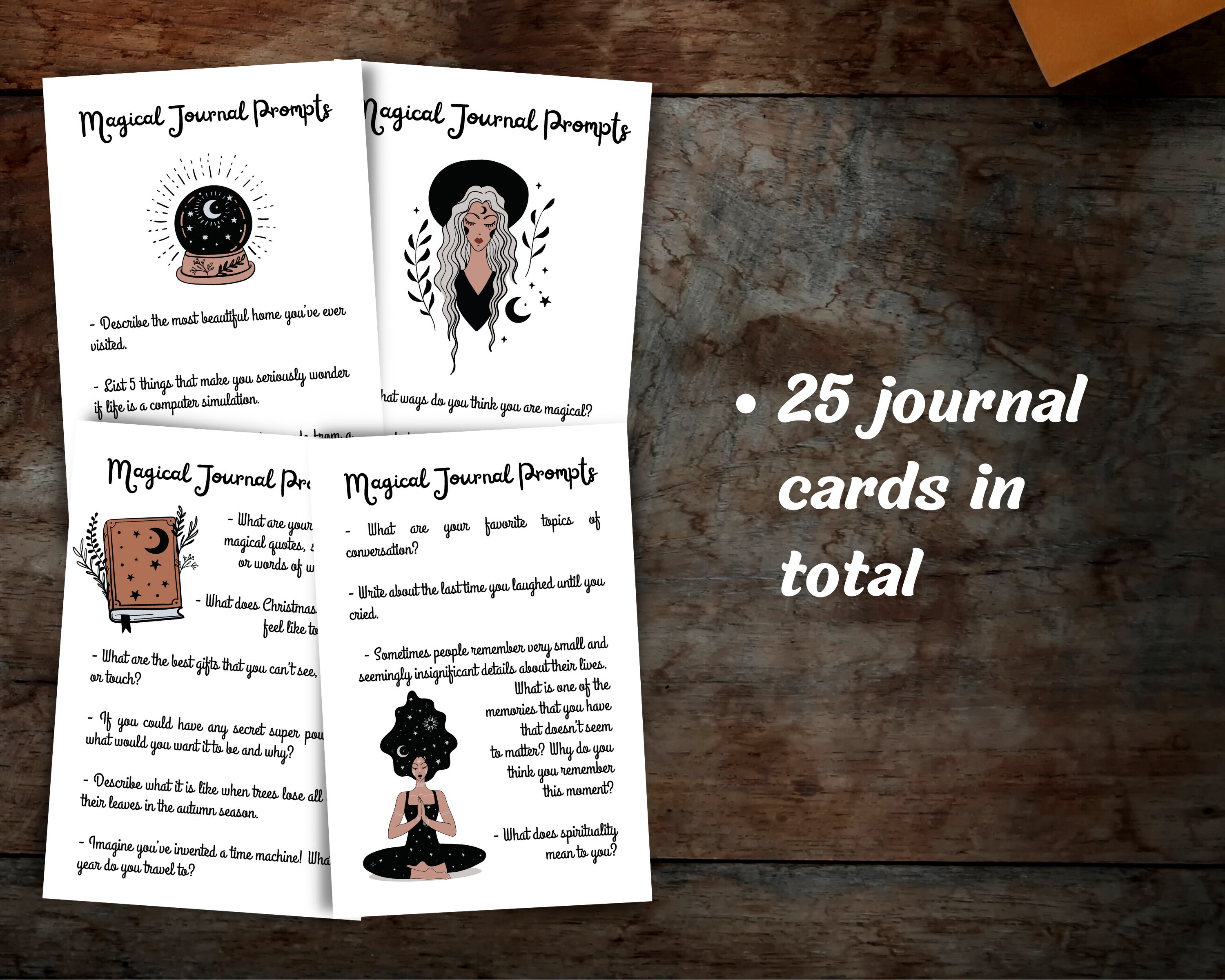 Journal Prompts, Journal Prompt Cards, Whimsical, Magical Journal ...