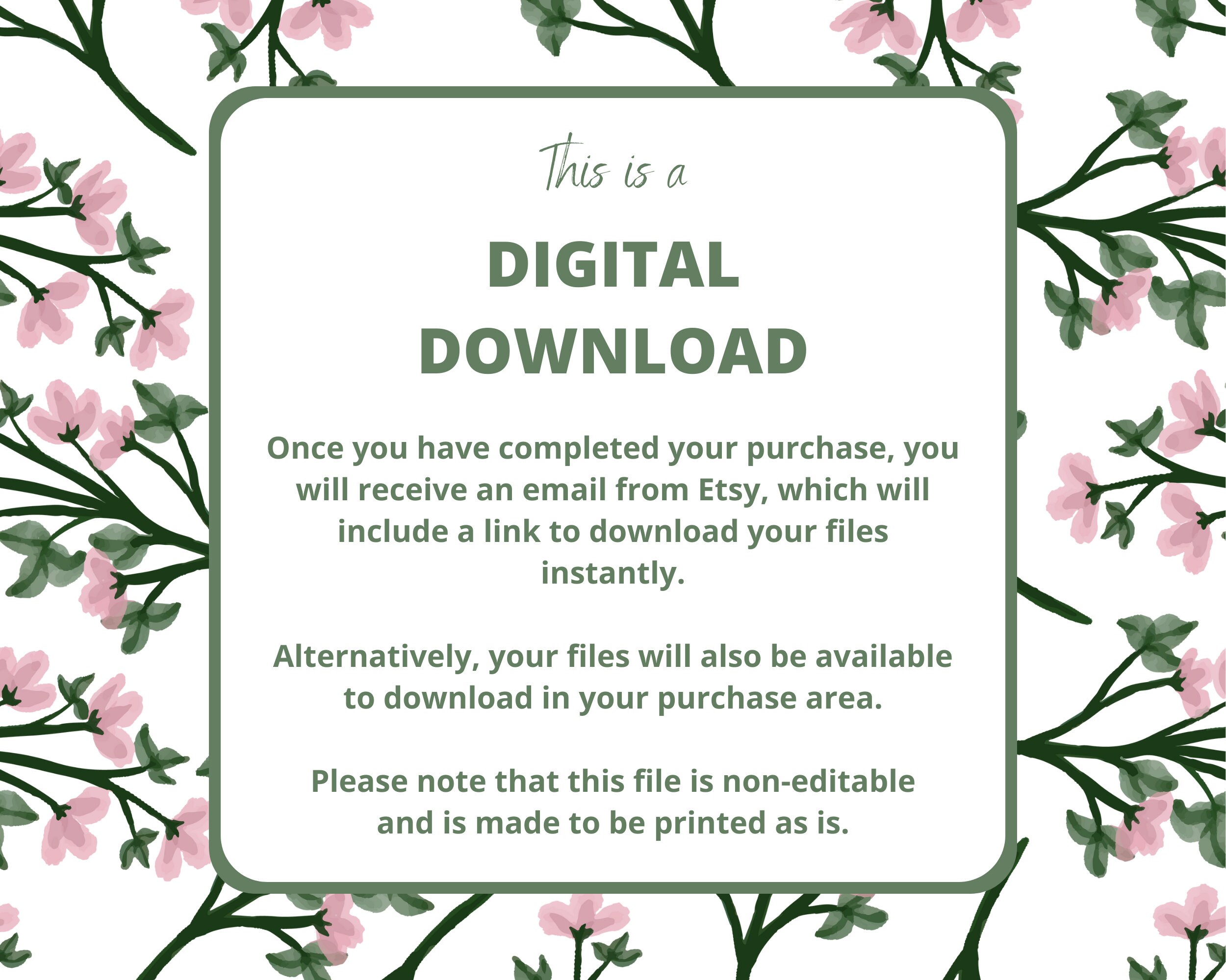 Watercolor Floral Pattern Dashboard Journal Cards Floral - Etsy