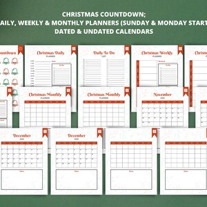 Christmas Planner Printable, Holiday Planner, US Letter, A4, A5 ...
