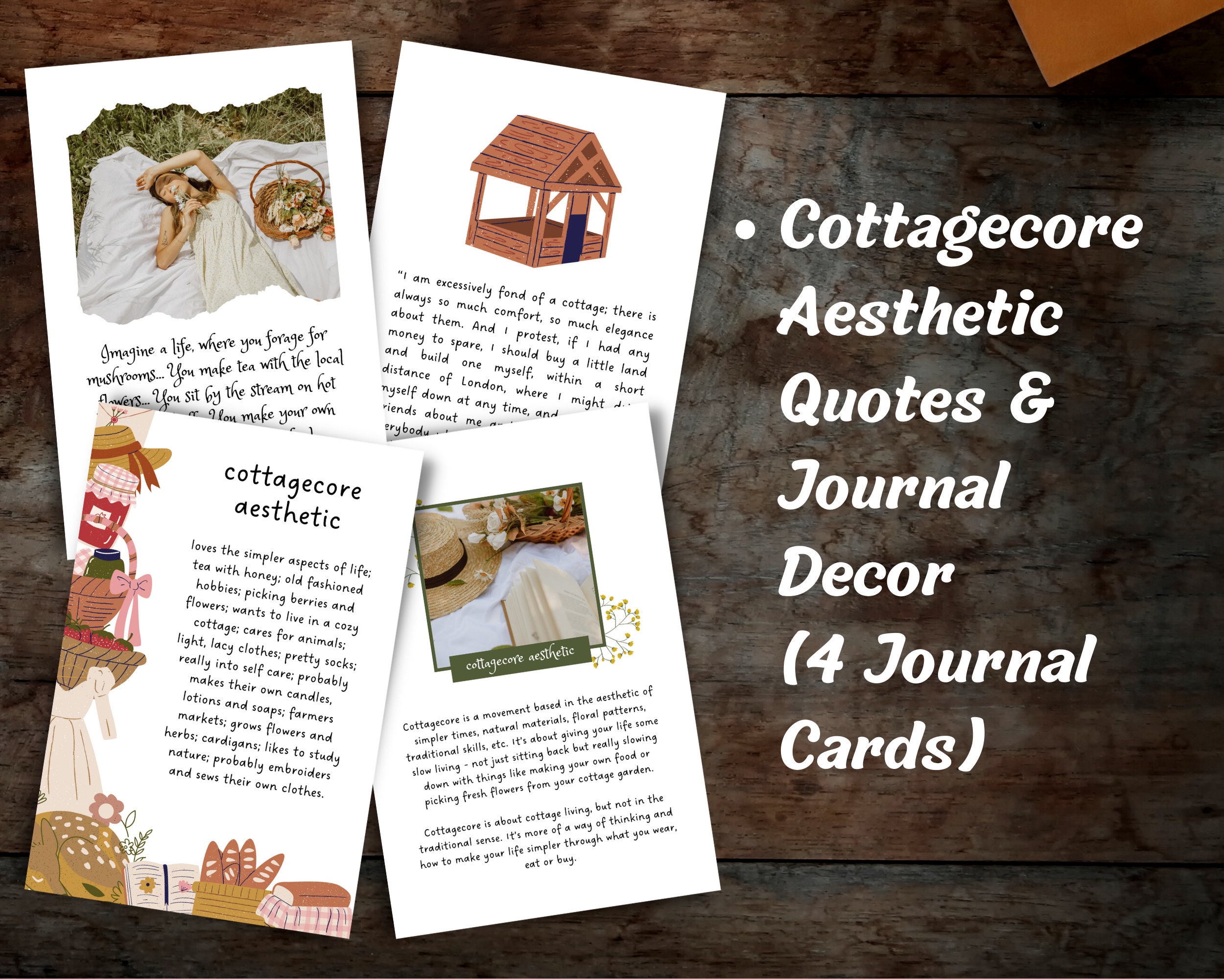 Cottagecore Journal Prompts Cottagecore Theme Journal Kit - Etsy