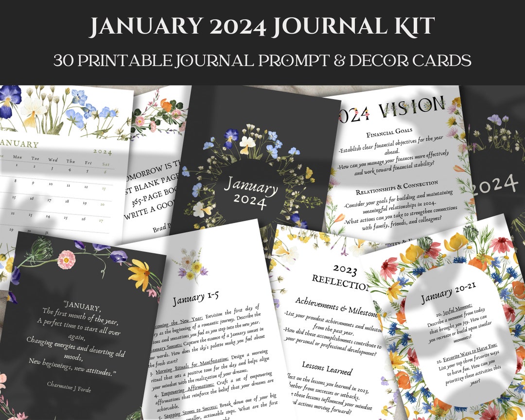 January 2024 Journal Bundle, Journal Prompts, Journaling Prompts ...