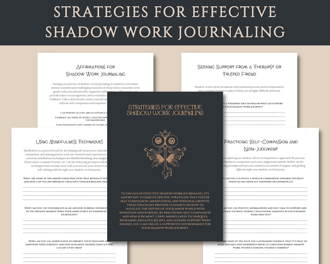 Shadow Work Journal, Digital Printable, Shadow Work Prompts, Book of ...