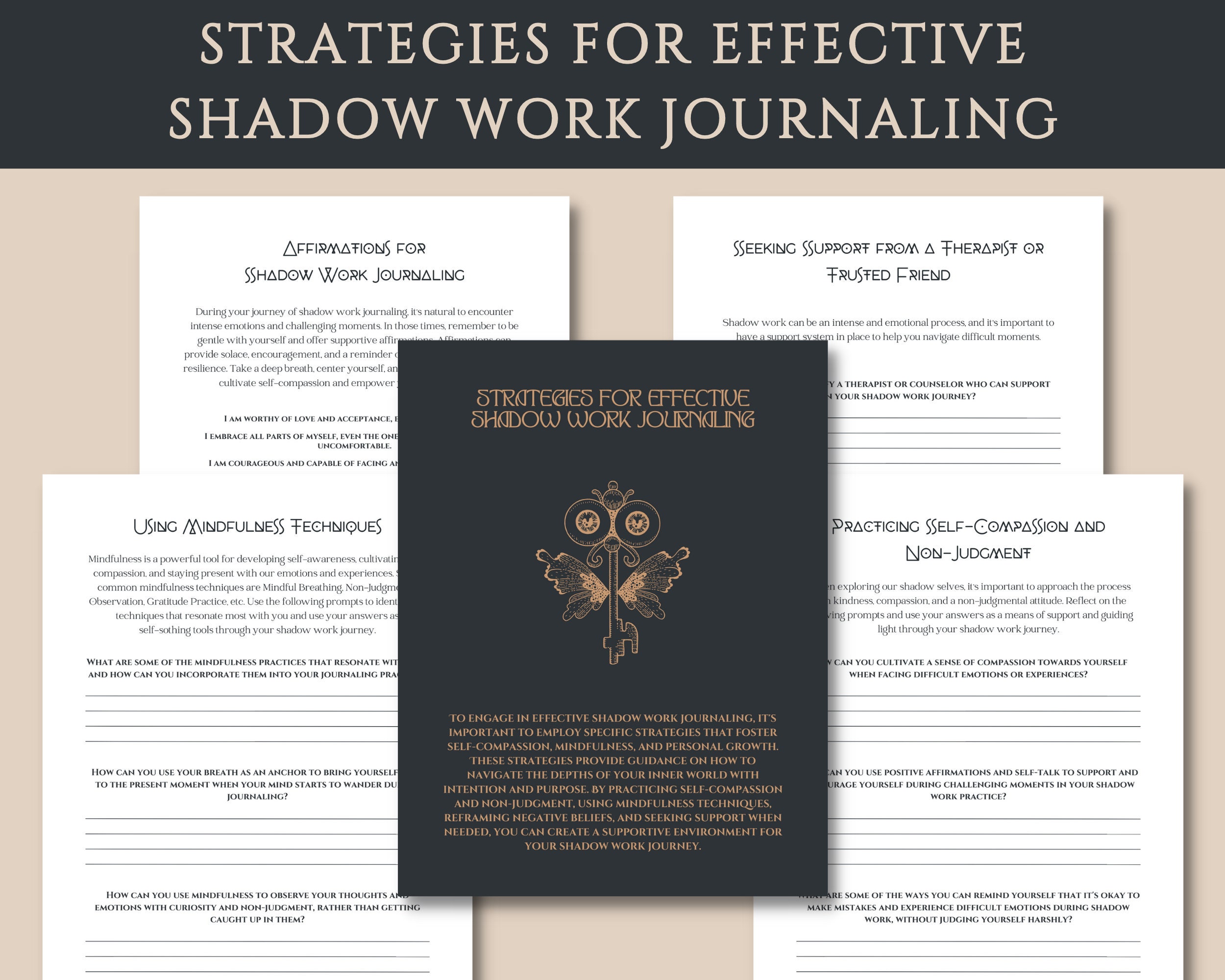 Shadow Work Journal, Digital Printable, Shadow Work Prompts, Book of ...