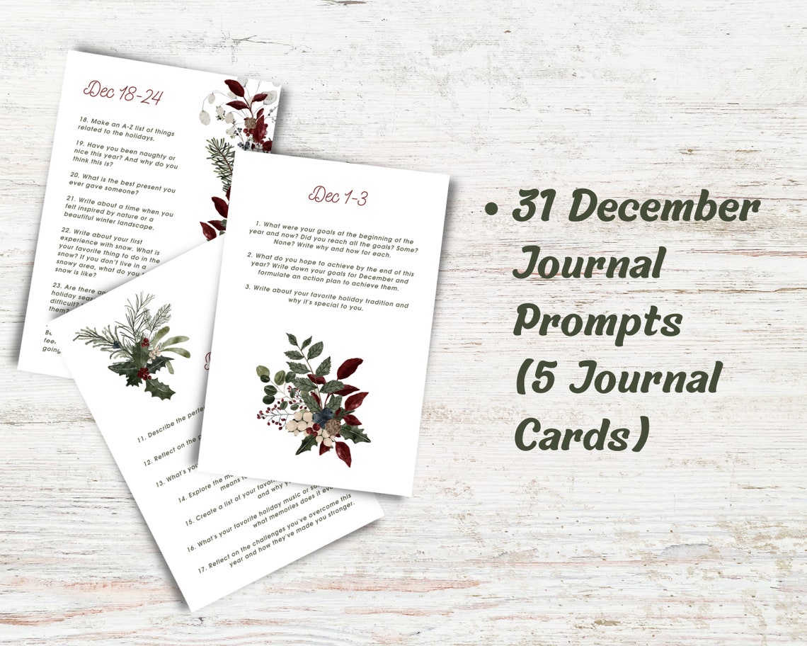 December 2023 Journal Prompts, Monthly Journal Kit, Writing Prompts ...