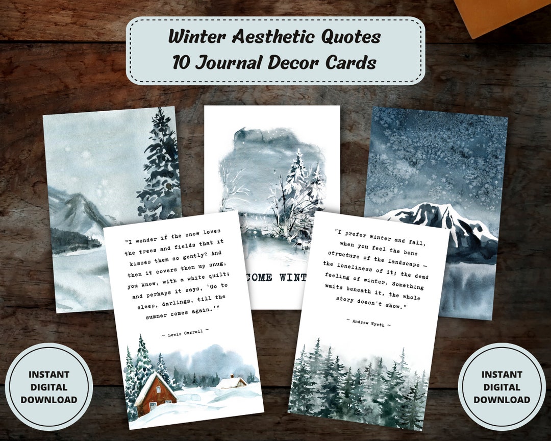 Winter Aesthetic Journal Cards Printable, Journal Prompts, Journaling ...