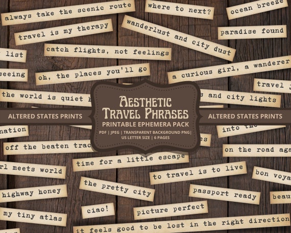 Travel Journal Journal Words Digital Words Printable Words - Etsy