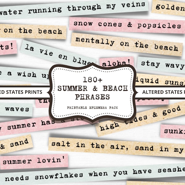 Beach Words - Etsy