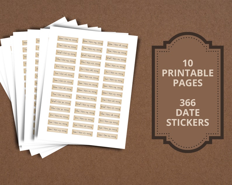 2024 Date Stickers, 2024 Dated Printable Planner Stickers, Date Covers ...