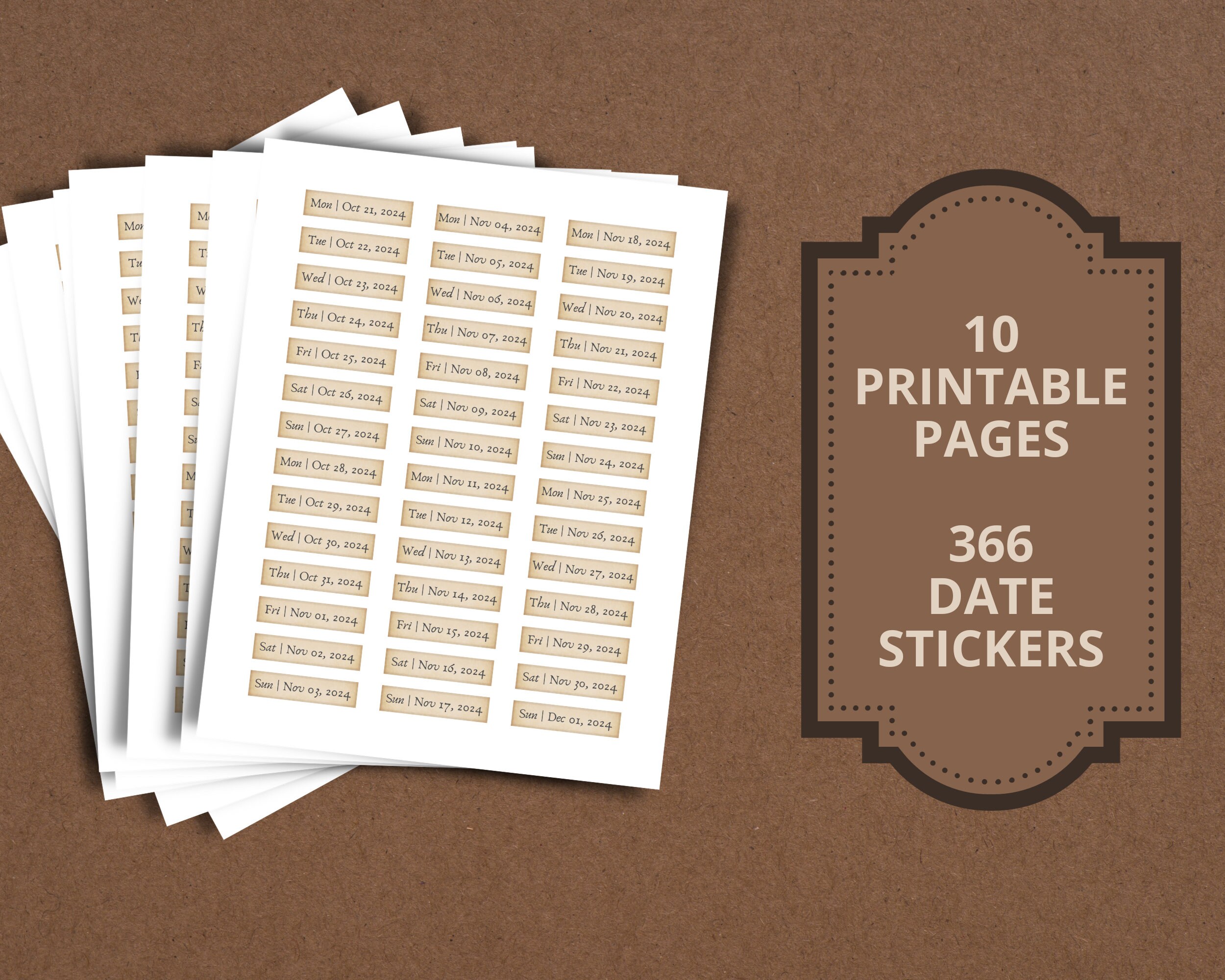 2024 Date Stickers, 2024 Dated Printable Planner Stickers, Date Covers ...