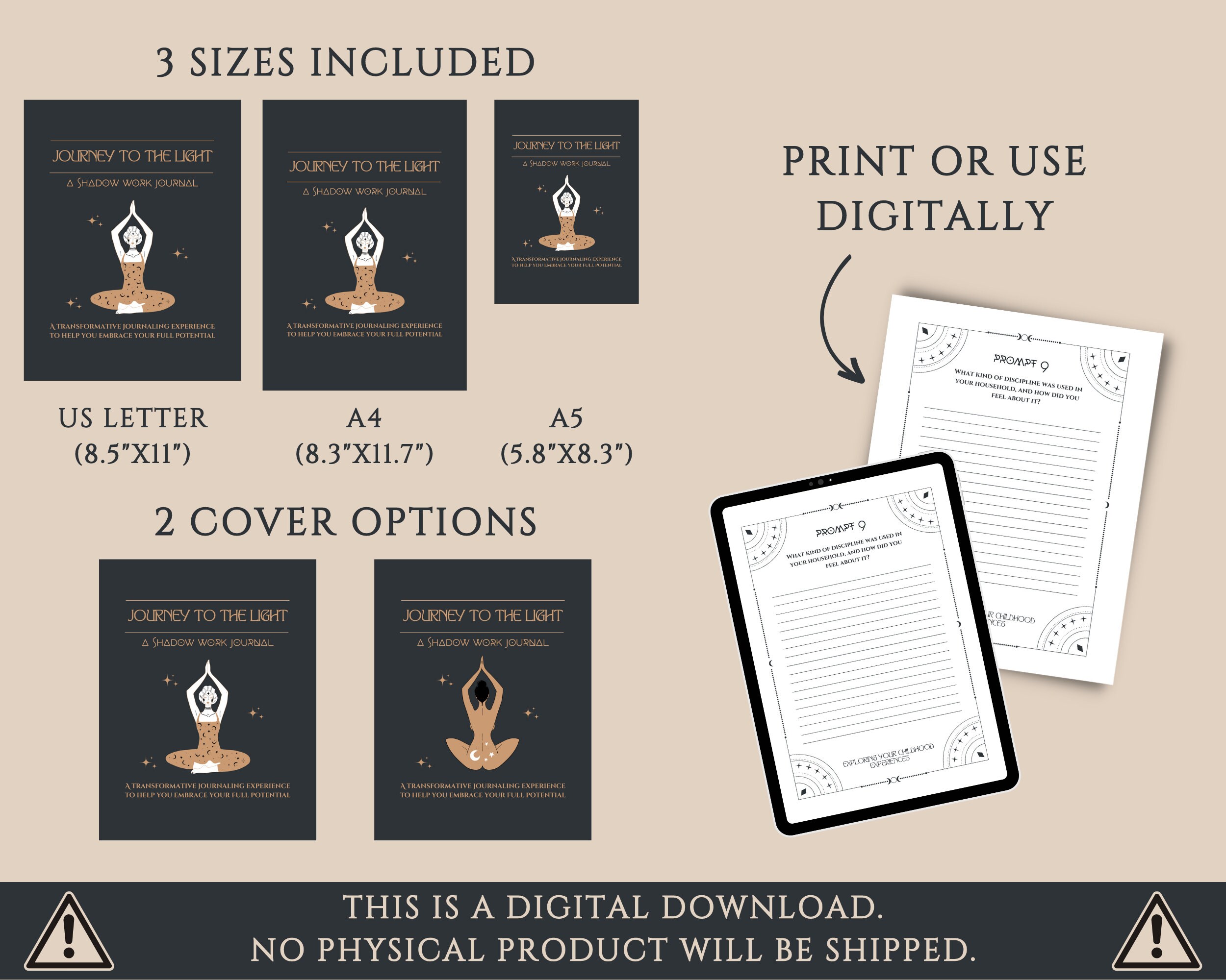 Shadow Work Journal, Digital Printable, Shadow Work Prompts, Book of ...