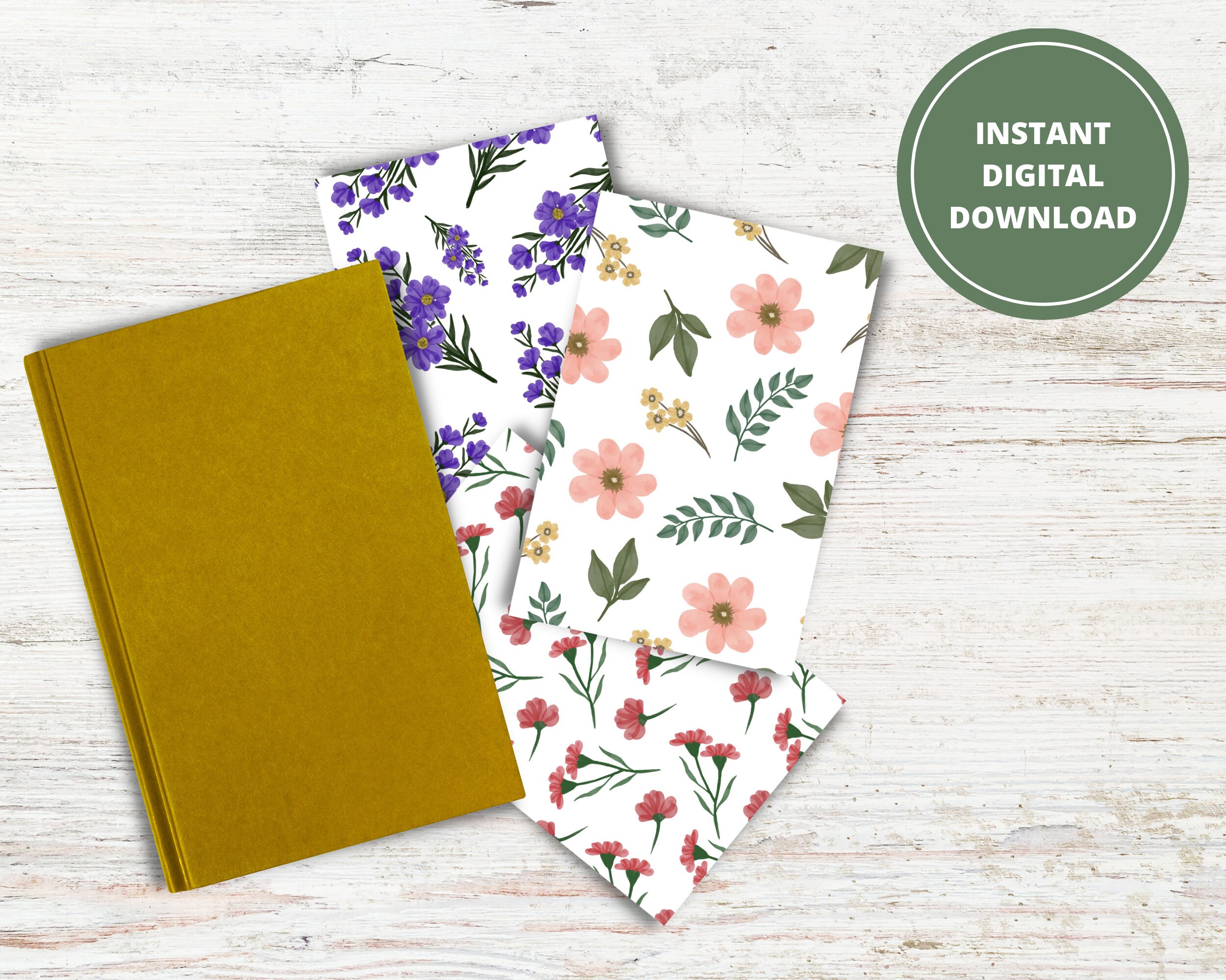 Watercolor Floral Pattern Dashboard Journal Cards Floral - Etsy
