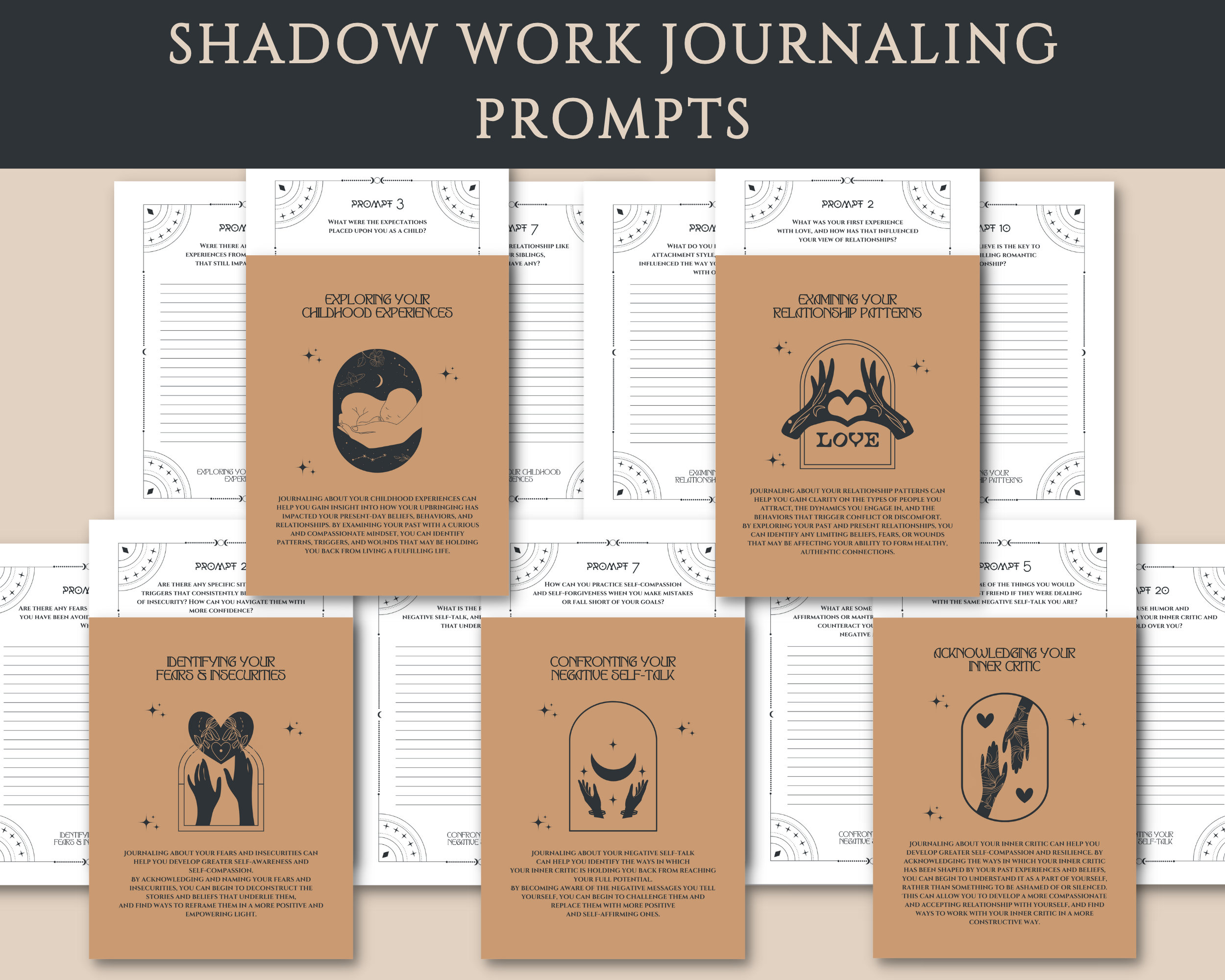 Shadow Work Journal, Digital Printable, Shadow Work Prompts, Book of ...